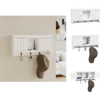 vidaXL Schl&uuml;sselschrank Wei&szlig; 40x8,5x20 cm Holzwerkstoff & Stahl - Schl&uuml;sselschrank - Wandschrank - Aufbewahrungsbox - Garderobe - Deko Regal
