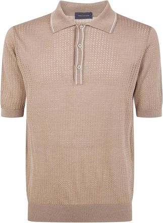Tagliatore Polo Manches Courtes en Maille - Homme - Tops - Brun - Taille: 2XL