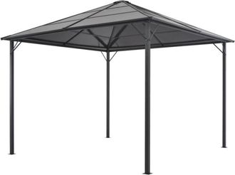 vidaXL Vidaxl - Tonnelle avec toit Aluminium 3x3 m Noir