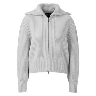 Marc Cain Femme, Pulls, Gris, Taille: 44 FR Cardigan mit Kragen Knitted in Germany