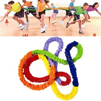 Generico Laufring mit Seil: Flanell und elastischer Kordel, 2 m, weich und elastisch, Regenbogen-Zugband, einfach zu bedienen, physisches Widerstandsband f&uuml;r d