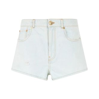 Roberto Cavalli Light Wash Jeansshorts mit Used-Optik - - Shorts - Damen - Blau - M