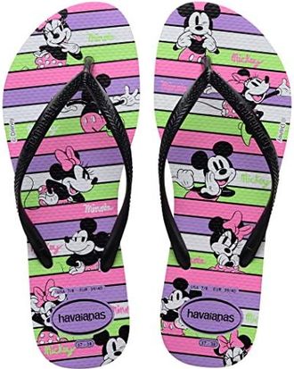 Havaianas Slim Disney Stylish, Chanclas Cómodas, Ligeras y Estilosas, Diseños de Disney, Tiras Finas y Suela Antideslizante, Mujer