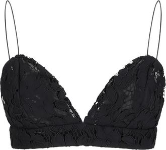 Federica Tosi Femme, Tops, Noir, Taille: 40 FR Top reggiseno in pizzo
