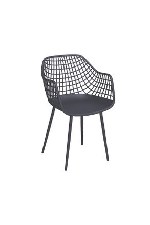 ambia GARDEN Gartensessel, Grau, Metall, Kunststoff, konisch, 58x86x55 cm, Bsci, Gartenm&ouml;bel, Gartenst&uuml;hle, Gartenst&uuml;hle