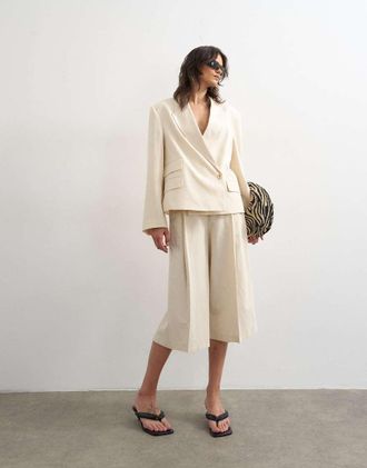 Topshop Jupe-culotte taille basse - &Eacute;cru-Neutral