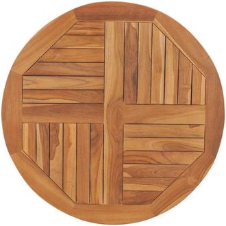 vidaXL Dessus de table Bois de teck solide Rond 2,5 cm 80 cm Vidaxl