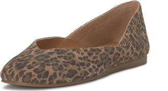 Lucky Brand Ballerines Plates Alba &agrave; Bout carr&eacute; pour Femme, L&eacute;opard Naturel, 40 EU