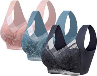 Generic Soutien-gorge en dentelle pour femme confortable anti-affaissement grande taille soutien-gorge de correction de sport soutien-gorge avec trou de serru