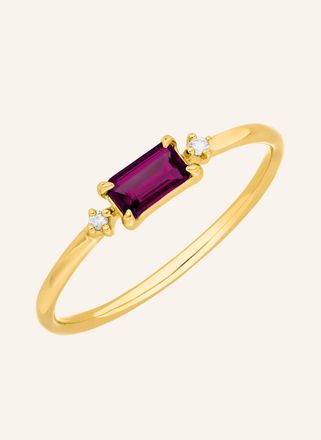 Leaf Ring Rhodolith Aus 14 Karat Gelbgold gold