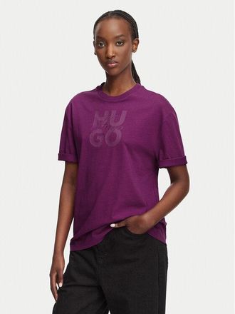 HUGO BOSS T-Shirt Dashire_5 50566678 Dunkelrosa Relaxed Fit