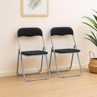 Dmora Klappstuhl Marbella Schwarz 2er-Set, gepolstert