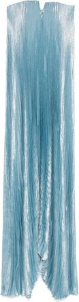 L&rsquo;Id&eacute;e robe longue &agrave; design pliss&eacute; - Bleu