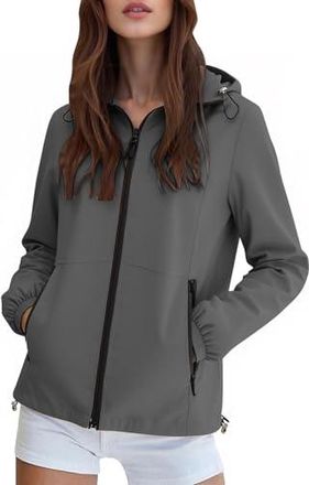 Generic Vestes pour femmes 2026 Veste coupe-vent tendance pour femme, gris, XXL