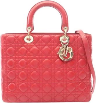 Dior Sac &agrave; main vintage en cuir pr&eacute;-poss&eacute;d&eacute; - Femme - Pre-owned - Rouge - Taille: ONE Size