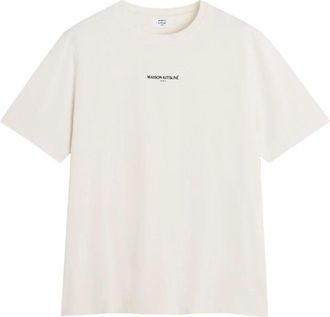 Maison Kitsun&eacute; Homme, Tops, Beige, Taille: L Fox Head Comfort Tee-Shirt