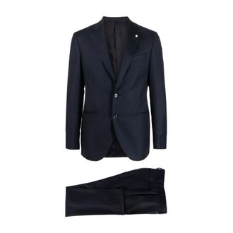 Luigi Bianchi Mantova Einknopf Sakko - - Suits - Herren - Blau - XL
