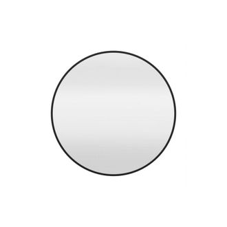 IDMarket Runder Wandspiegel aus schwarzem Metall D. 85 cm