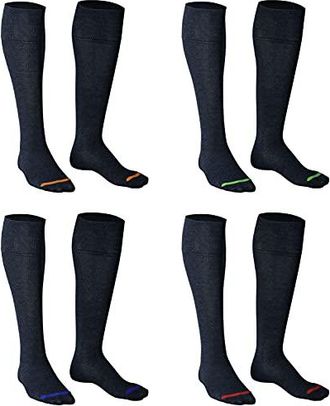 Piarini Lot de 4 paires de chaussettes hautes pour homme - En coton - Sans élastique - En coton - Pour homme, Dentelle de couleur marine, 43-46