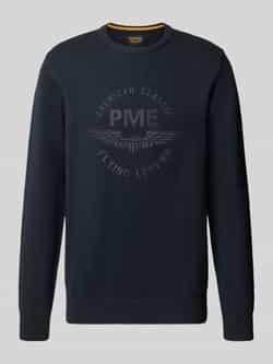 PME Legend Strickpullover aus reiner Baumwolle mit Logo-Stickerei