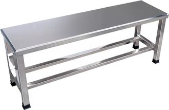 Generic Outdoor Sitzbank Ohne Lehne aus 304 Edelstahl Gartenbank Wetterfest Parkbank Schuhbank f&uuml;r Au&szlig;enbereich Flur Umkleide Wohnungsbalkone, Einfache zu Mon