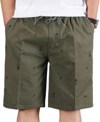 Generic JJDFW Coton &Eacute;t&eacute; D&eacute;contract&eacute; Mode Streetwear Board Shorts Pantalon Hommes L&acirc;che Cordon de serrage Pantalon Hommes V&ecirc;tements, vert militaire, 4XL
