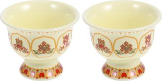 Cabilock 2 StüCke Keramik Buddhistische Opfer Schale, Runde Deko Schale FüR Zuhause, Tempel, Yoga, Hotel, BüRo, Assorted Color