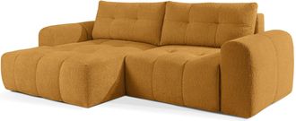 Konsimo Ecksofa RAVIA mit Schlaffunktion, Modern-Stil, Premiumqualit&auml;t aus EU Links Ecksofa, kompakte Gr&ouml;&szlig;e, Boucl&eacute;-Stoff, ausziehbare Liegefl&auml;che (193x150 cm