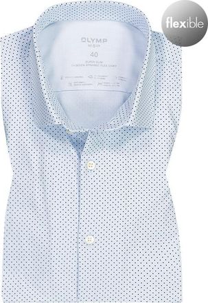 Olymp Herren Hemd blau gemustert Slim Fit