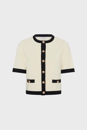 Gerard Darel Gilet bicolore en maille - LAILA - Ecru