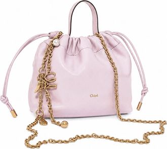 Chlo&eacute; Lambskin Drawstring Shoulder Bag - Pink