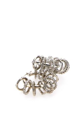 Amina Muaddi Womens Silver Metal Multi Ring Earrings Whicrysiba Colour