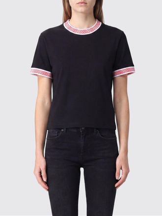Versace T-shirt en coton &agrave; col rond et imprim&eacute; Greca
