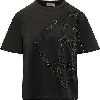Herno Femme, Tops, Noir, Taille: 46 FR T-shirt orn&eacute; de strass