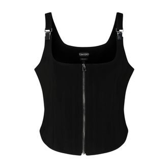 Tom Ford Schwarzes Seidenkorsett-Top - - Tops - Damen - Schwarzk - S
