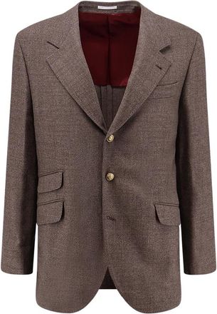 Brunello Cucinelli Sakko mit fallendem Revers - - Jackets - Herren - Braun - L