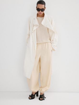 Mango Pull-over maille manches longues sable - Femme - XXL - MANGO