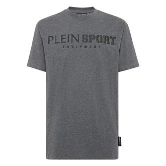 Plein Sport Homme, Tops, Gris, Taille: 4XL T-Shirt Col Rond Statement