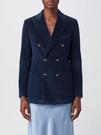 Circolo 1901 Blazer crois&eacute; en velours &agrave; revers en pointe