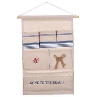 Lurrose Wandh&auml;nge-Organizer mit Taschen, Wandorganizer aus Baumwollstoff, wasserdichte Aufbewahrungstasche zum Aufh&auml;ngen f&uuml;r K&uuml;che, Schlafzimmer, Badezimmer, 