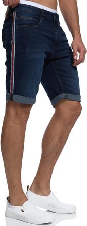 Indicode Herren Fife Jeans Shorts mit 5 Taschen | Herrenshorts Used Look f&uuml;r M&auml;nner Dark Blue, XXL