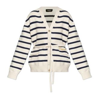Dsquared2 Cardigan mit G&uuml;rtel - - Knitwear - Damen - Beige - S