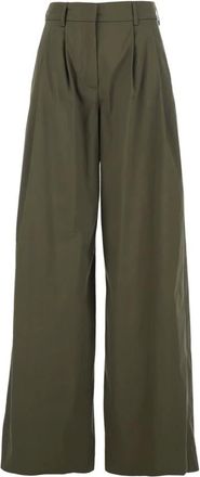 Pla&icirc;n Plain, Femme, Pantalons, Vert, Taille: 38 FR Pantalon &agrave; jambes larges