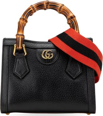 Gucci Hobo Bags - Small Calfskin Bamboo Diana Satchel - Gr. unisize - in Schwarz - f&uuml;r Damen