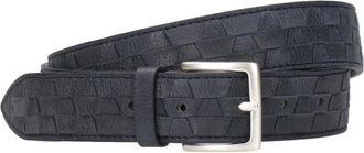 Orciani Homme, Accessoires, Bleu, Taille: 110 CM Ceinture en cuir bleu avec motif Intrecciato