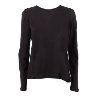 Majestic Filatures T-Shirt mit Rundhalsausschnitt und langen &Auml;rmeln - - Tops - Damen - Blau - XL