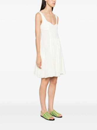 J.W.Anderson Pleated Sweetheart Neckline Dress - White