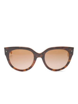Prada 2010-2020s Cat-Eye-Sonnenbrille mit Logo - Braun