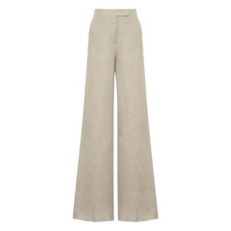 Max Mara Sequoia Leinenhose mit weitem Bein - - Trousers - Damen - Beige - S