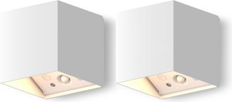 Calex Falerna Wandleuchte, f&uuml;r Au&szlig;en & Innen, warmwei&szlig;es Up & Down Licht, Akku aufladbar, kabellos, dimmbar, wasserdicht, Wei&szlig;